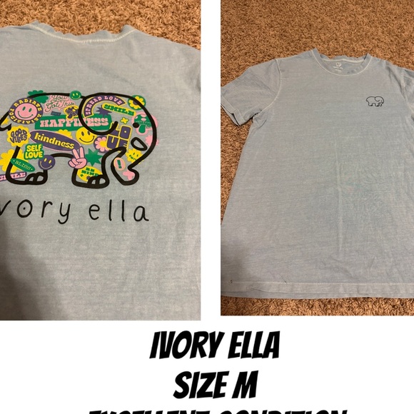 ivory ella | Tops | Ivory Ella Womens Size Medium Tshirt With Colorful ...